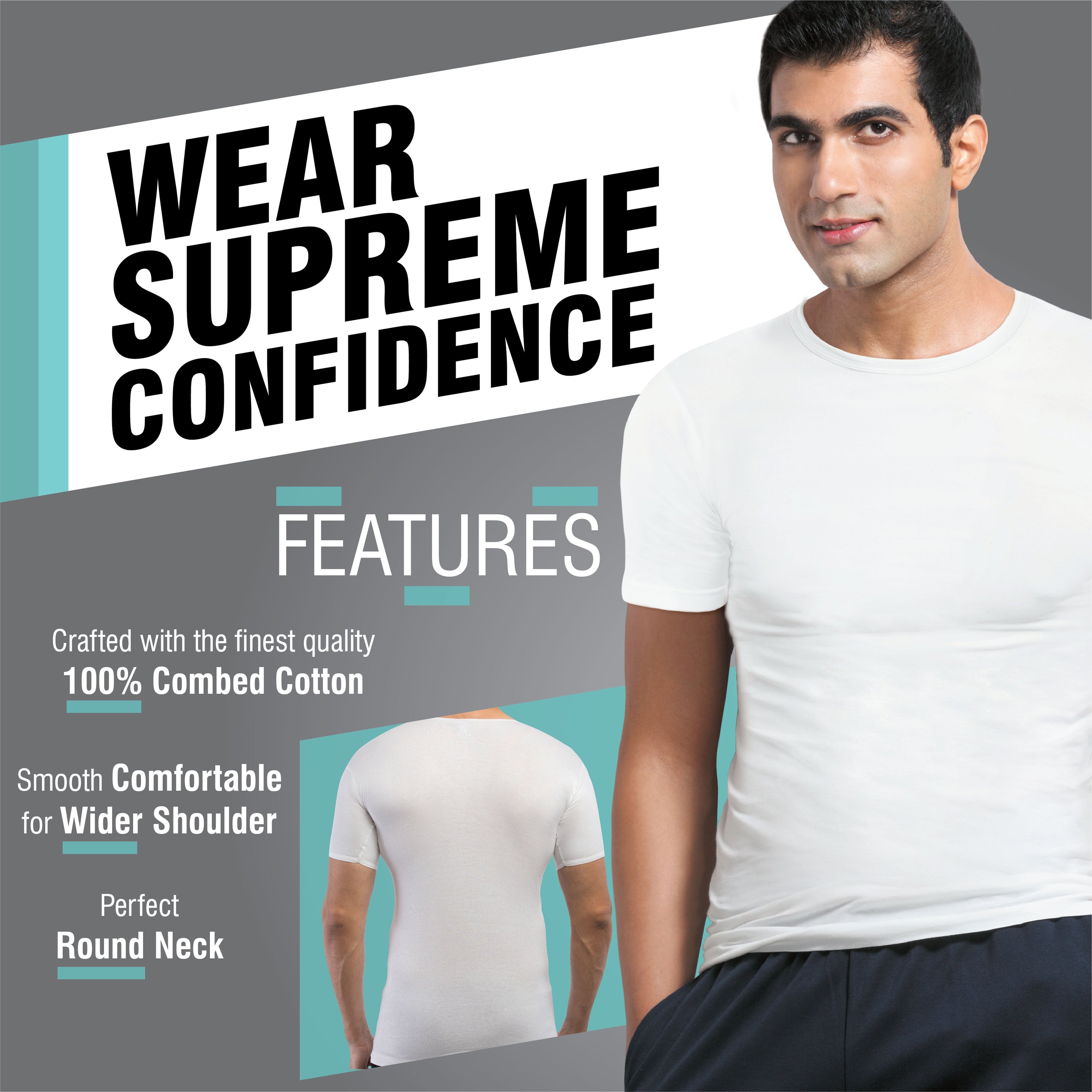 Supreme Men's Combed Cotton Vest with Sleeves – VIP (India)